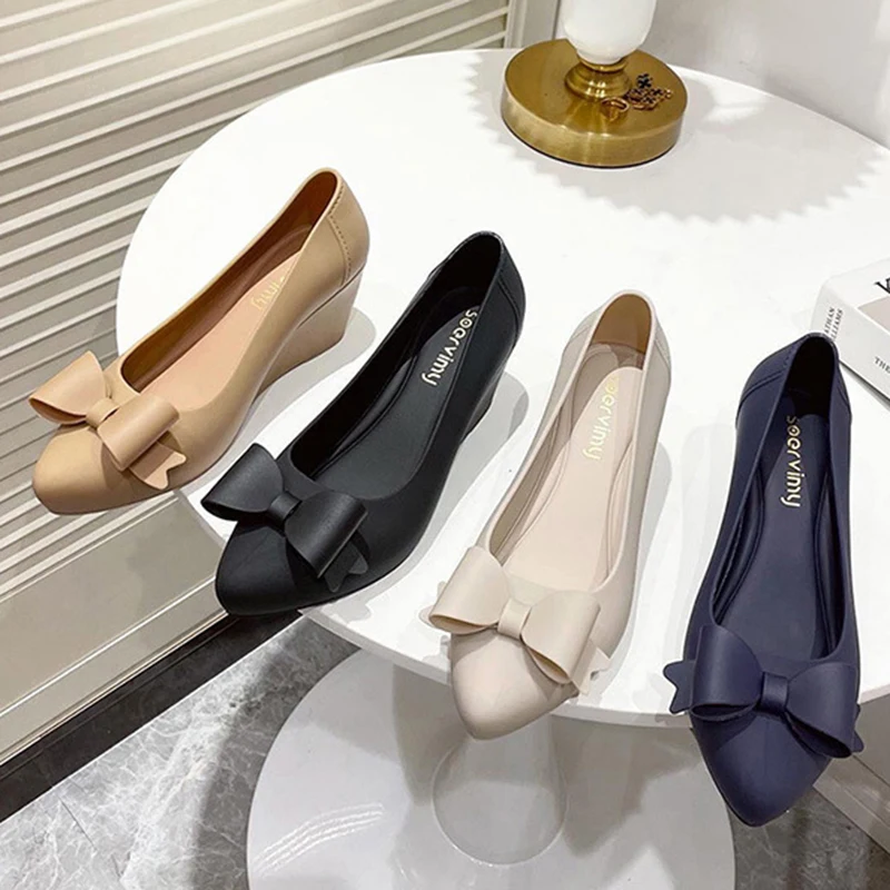 Jelly Shoes Wedges Low Heels | Jelly Shoes Heel Woman | Jelly Shoes ...