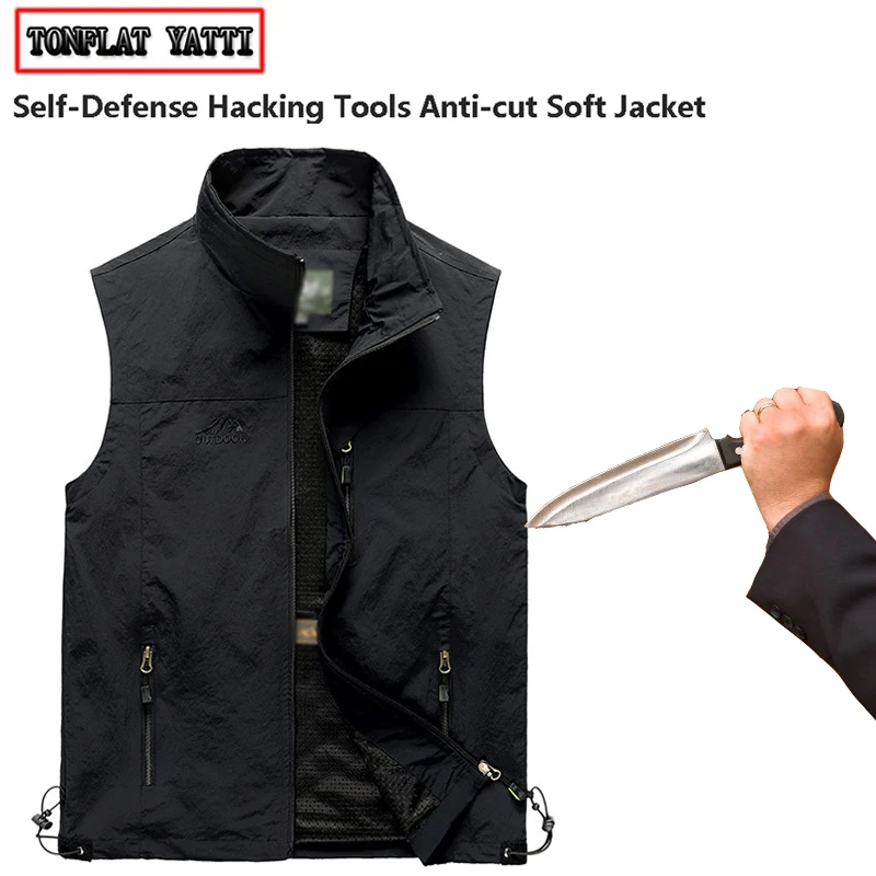 Summer selfdefense anti hacking Men vest security protectionfbi Plus ...