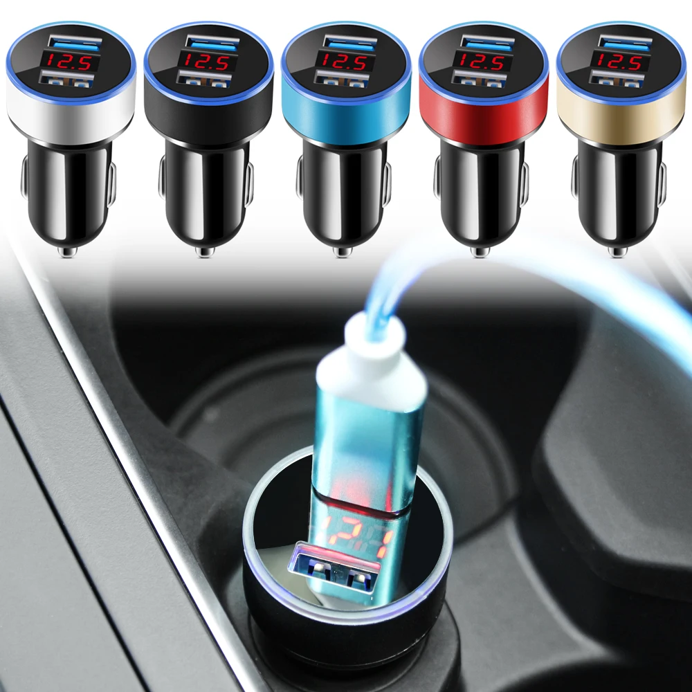 Cargador de coche USB Dual Universal 3.1A con pantalla LED para Nissan ...