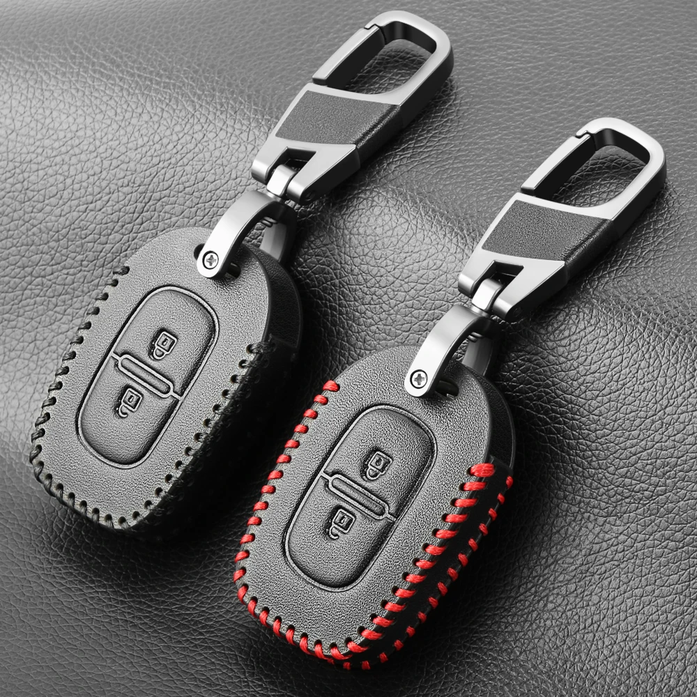 2-Buttons-Genuine-Leather-Remote-Key-Fob-Case-Cover-For-Renault-Duster ...