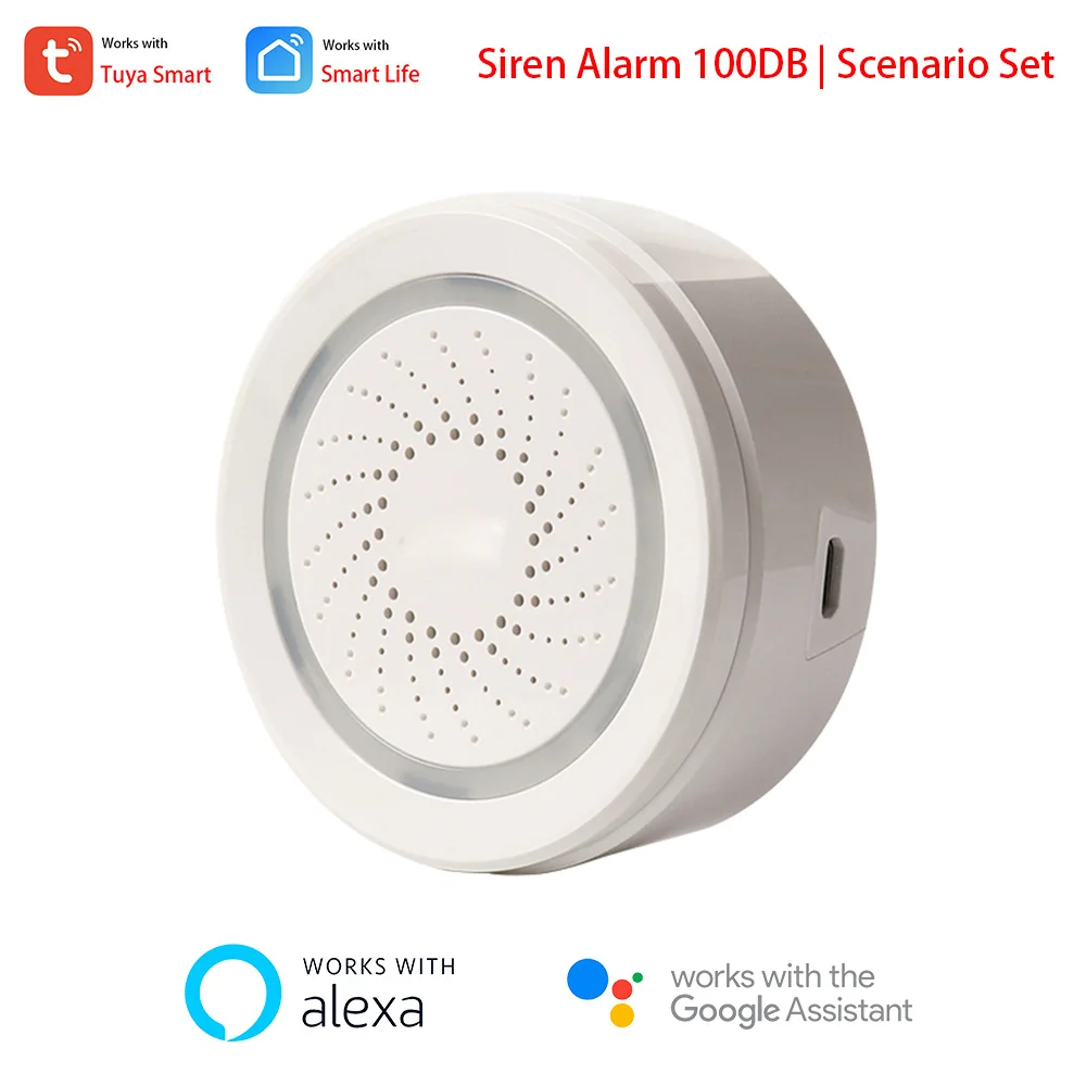 Tuya Smart Life WiFi USB 100DB Siren Alarm Detector Wireless Sound ...