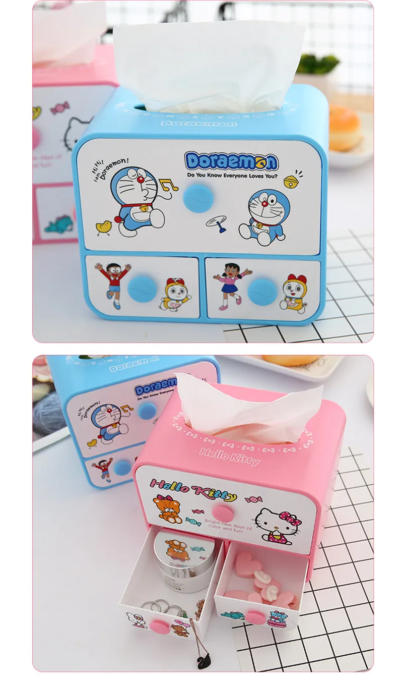 Hello Kitty Cartoon Desktop Storage Multifunctional Tissue Box ...