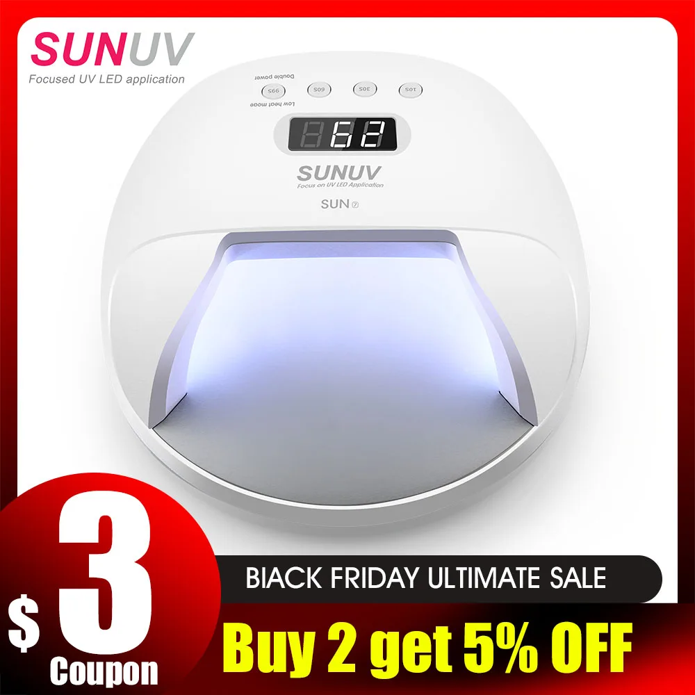 SUNUV SUN7 UV LED Nail Lamp Dryer Big Power Fast Curing Nail Gel ...