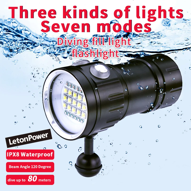 LetonPower-Underwater-Photography-Light-Highlight-20000Lumens-15-XM-L2 ...