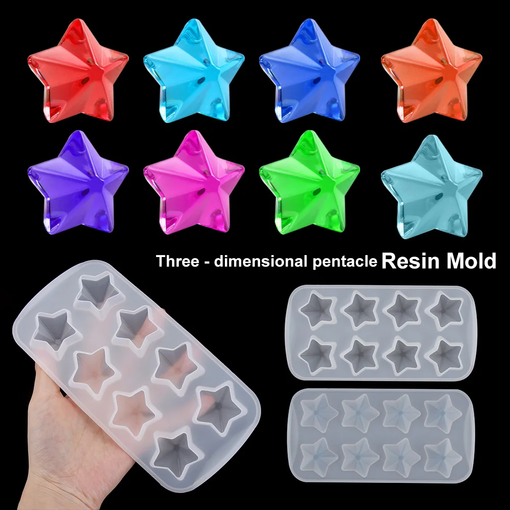 1PC Transparent Silicone Mould Ice Cube Trays Five pointed Star Resin ...