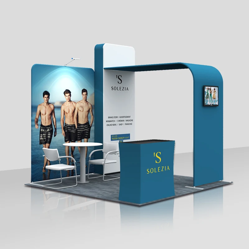 Custom Indoor Exhibition Booth System Include Event Banner And ...