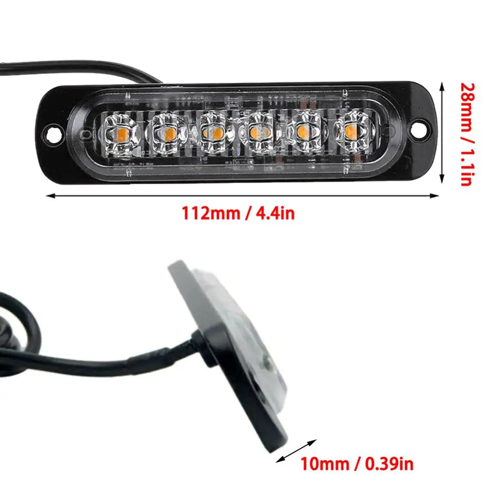 DC 12V Red 4/6/12 LED Auto Car Truck Urgent Hazard Warning Beacon ...