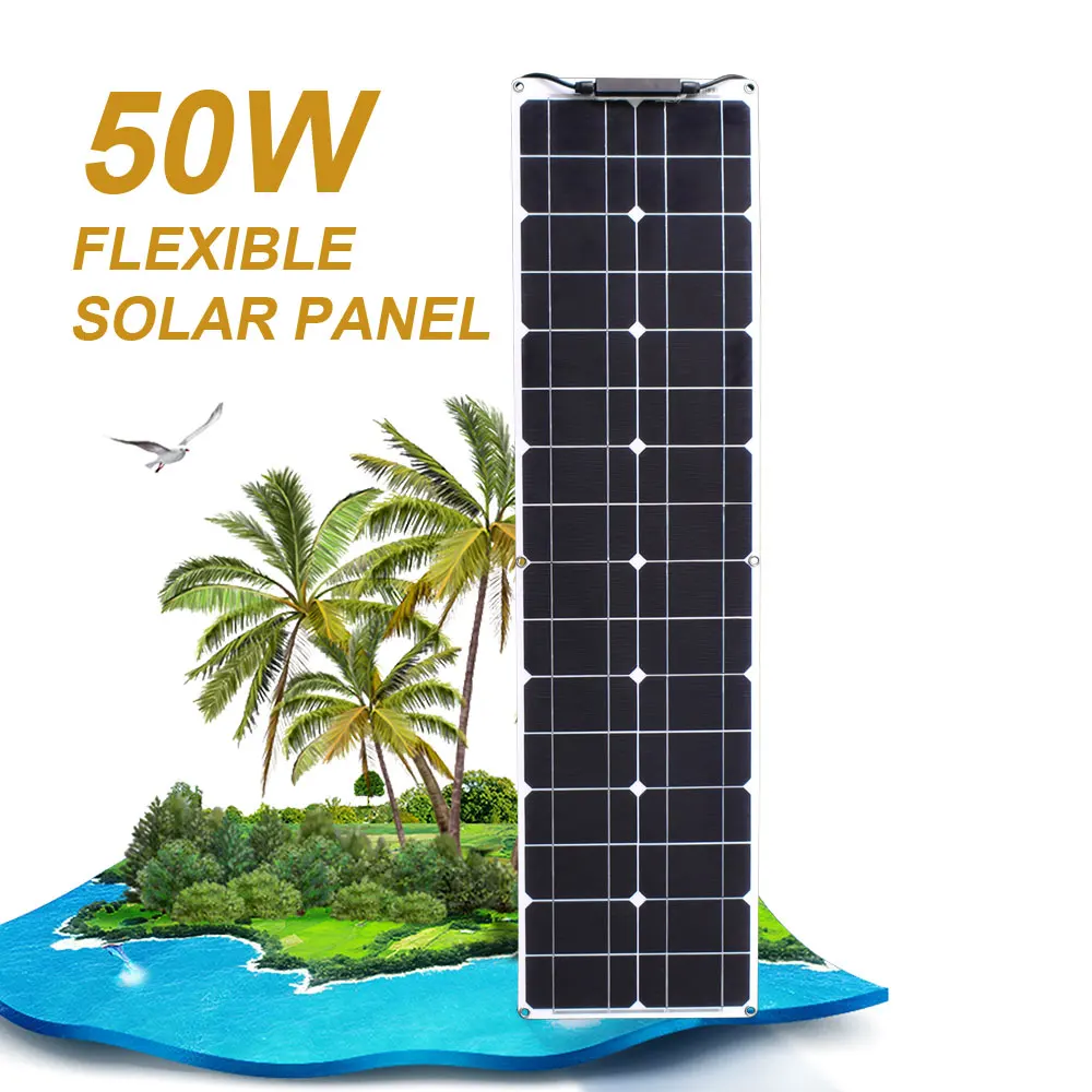 Panel Solar Flexible de 50 vatios, 150w, 200w, impermeable, paneles ...