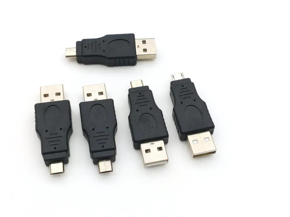 5Pcs NEW USB 2.0 A Male to Micro USB 5 Pin Male Plug Adapter CONNECTOR ...