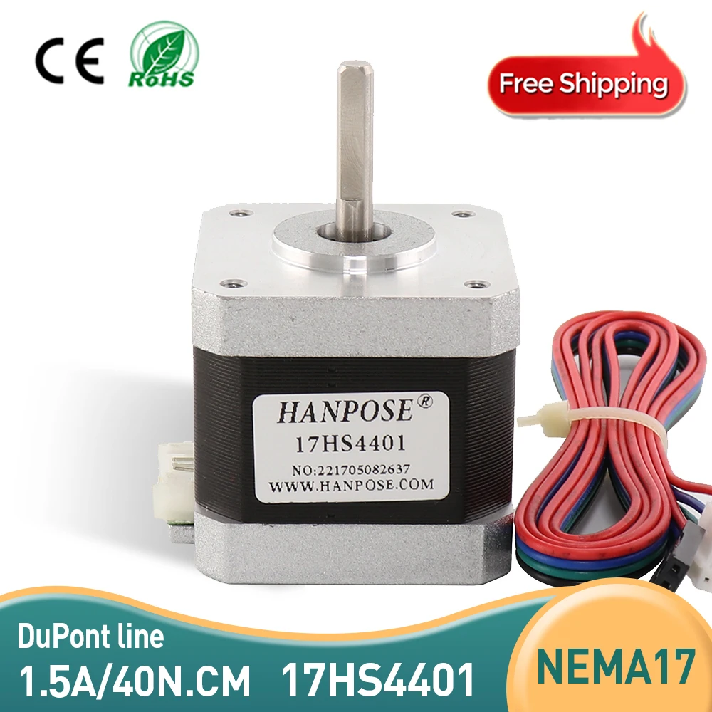 Free Shipping 1 Piece 17HS4401 D 4Lead Tape 1M Dupont Wire Nema17 ...