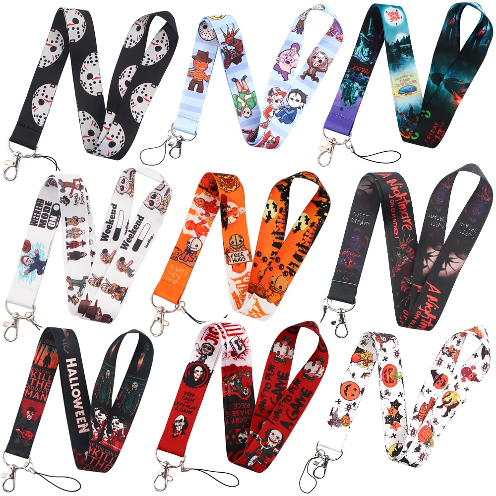 LX850 Horror Killers Ghost Pumpkin Lanyard Keys USB Phone Hang Rope ID ...