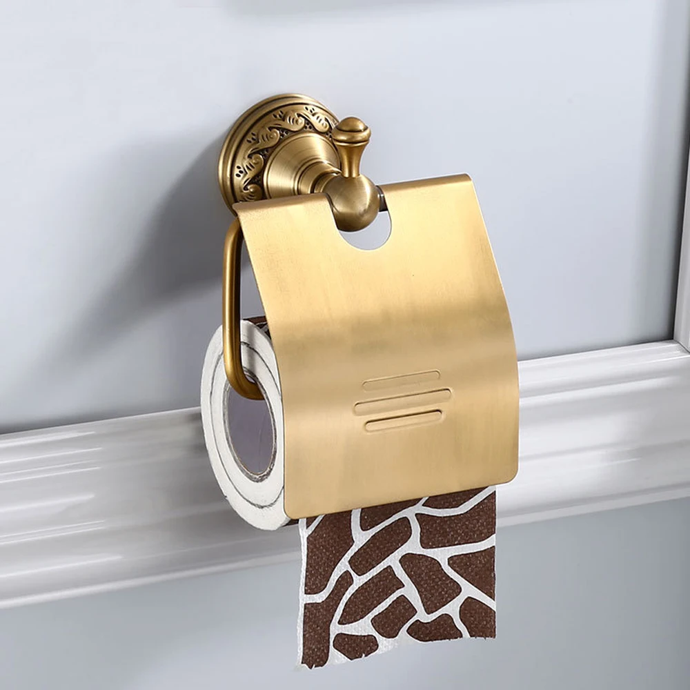 Soporte clásico de papel higiénico montado en la pared soporte de papel estante de ...