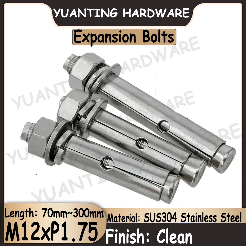 1Piece-3Pcs-M12x70mm-300mm-SUS304-Stainless-Steel-Wedge-Anchor ...