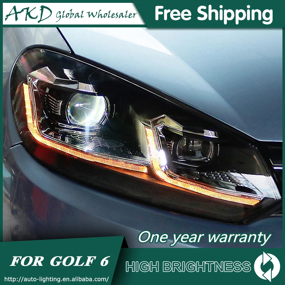 Headlights-For-VW-Golf-6-MK6-2009-2013-DRL-Daytime-Running-Lights-Head ...