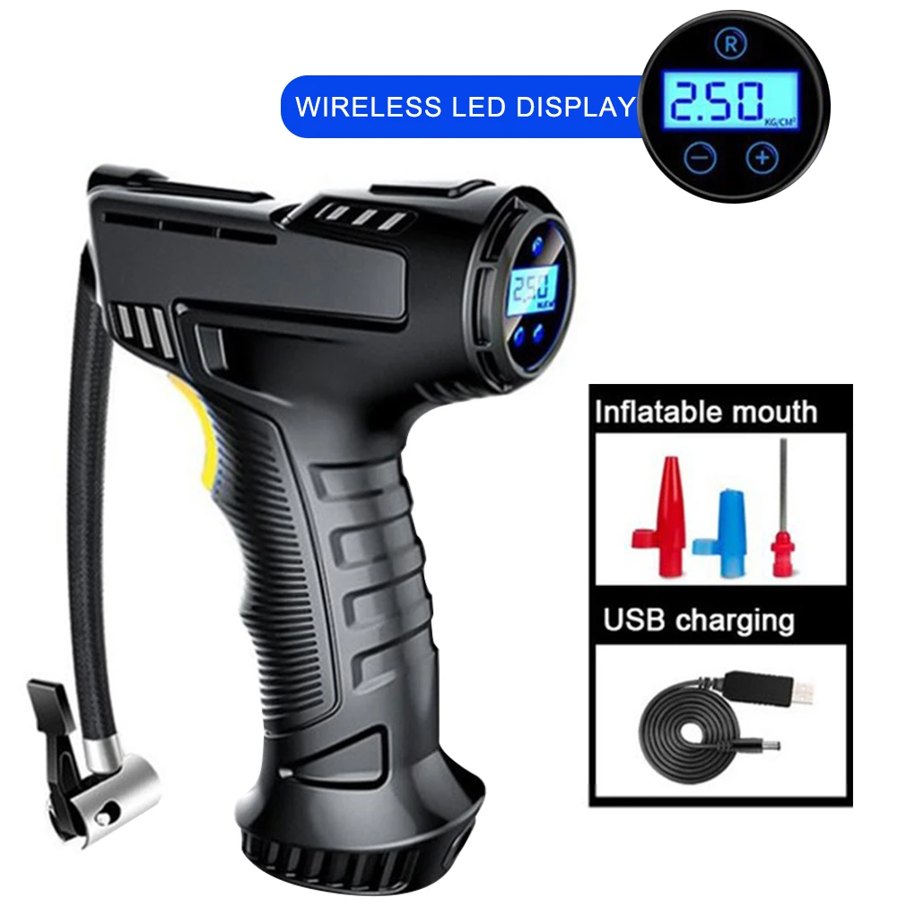 120W Rechargeable Air Compressor Wireless Inflatable Pump Portable Air ...