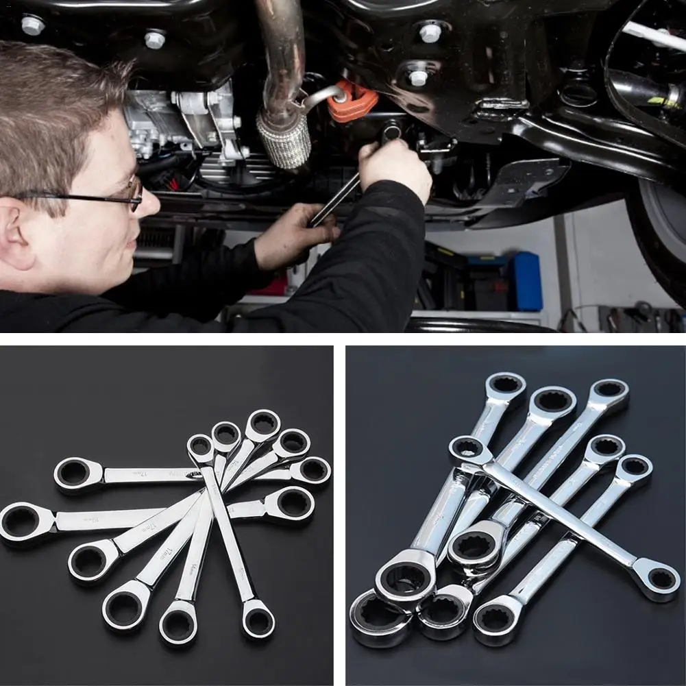 CLE A MOLETTE,8mm-9mm--Clé à cliquet à Double extrémité de boîte, acier ...