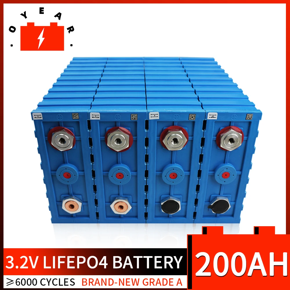 Batería recargable LiFePO4 de 1 16 piezas, 3,2 v, 200Ah, célula LFP de 12V, 24V, 48V, 200AH ...