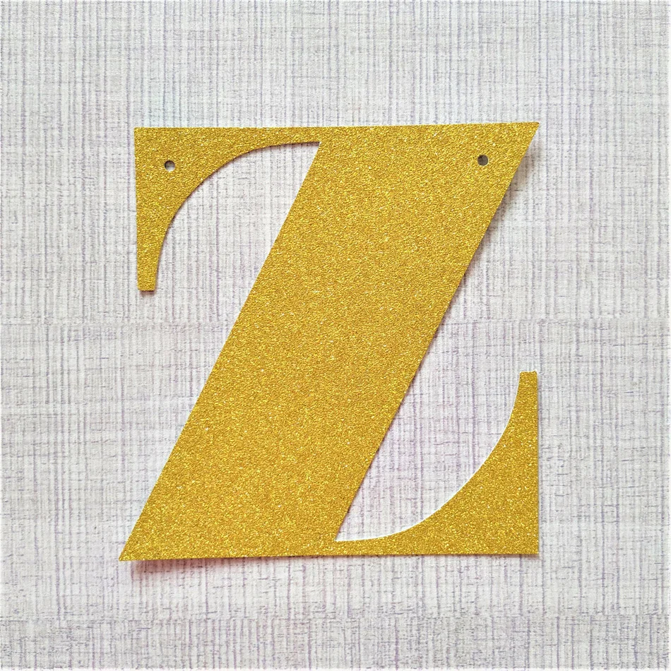 Banderín de letras de papel con purpurina personalizado con el alfabeto ...