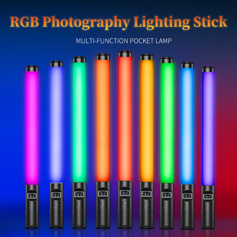 RGB Handheld LED Light Wand Colorful Photography Lighting Stick 10 ...