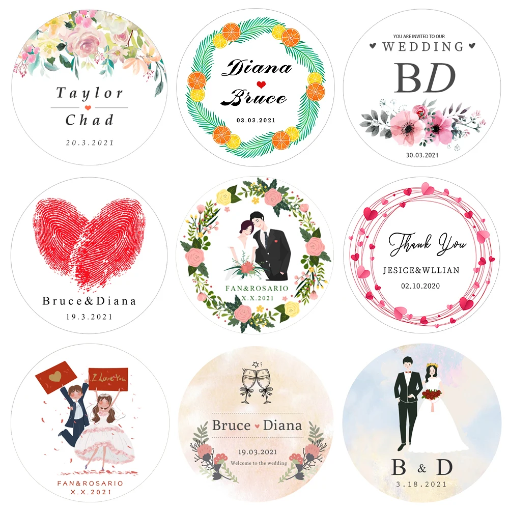 Paper & Party Supplies Personalized wedding labels with names and dates ...