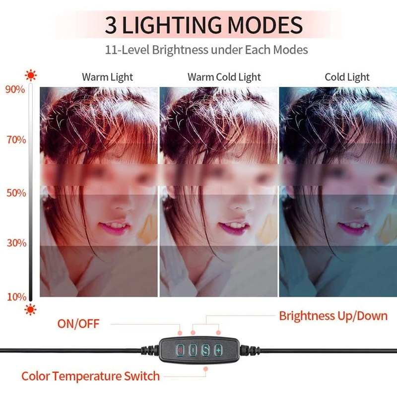 Dimmable LED Selfie Ring Fill Light Phone Camera Led Ring Lamp With ...