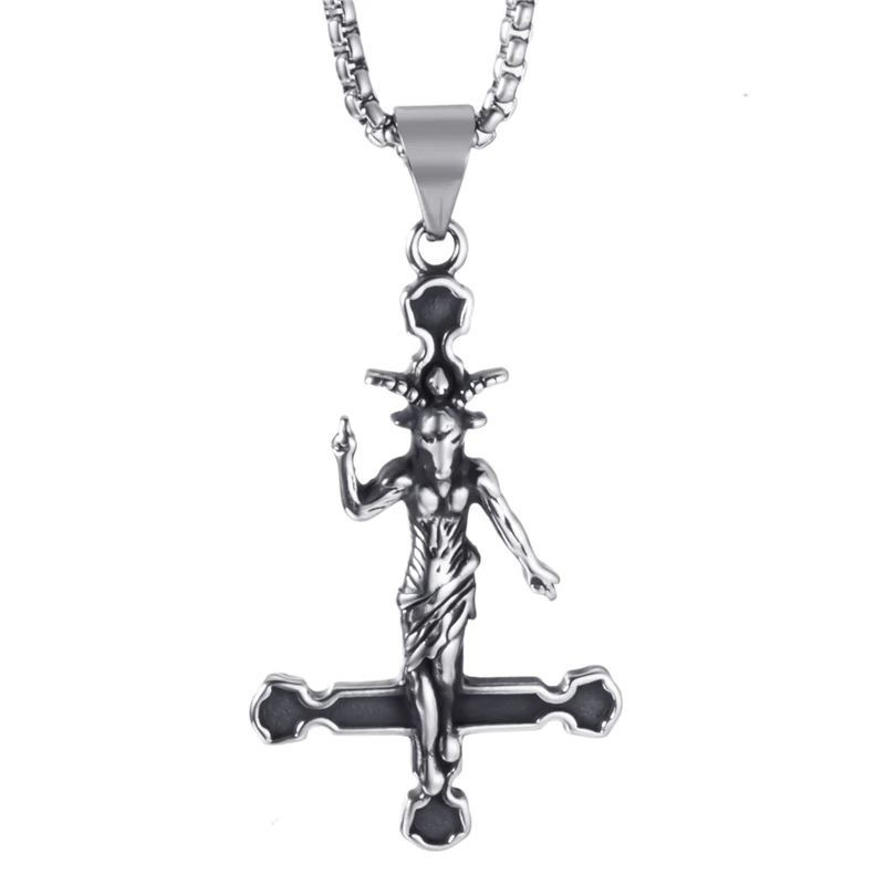 Elfasio-Men-Stainless-Steel-Pendant-Necklace-Baphomet-Goat-Inverted ...