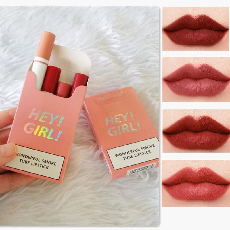 4-Colors-set-Women-Sexy-Cigarette-Lipstick-Lasting-Matte-Lipsticks ...