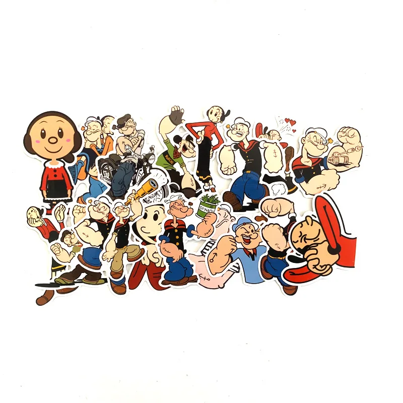 Td Zw 18pcs Cartoon Popeye The Sailor Stickers Waterproof Decal Laptop ...