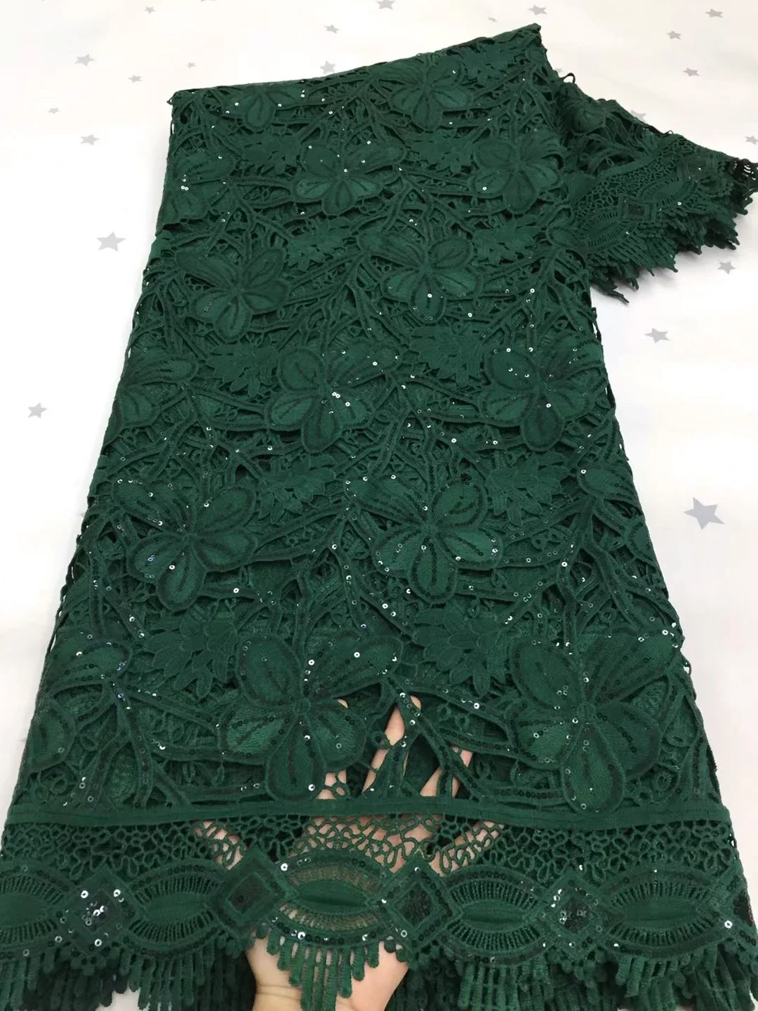 Green African Mesh Lace Fabric With Sequins Nigeria Milk Silk Lace ...