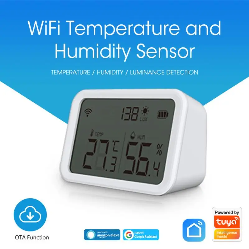 Tuya Wifi Luminous Intensity Detector Hygrometer Thermometer Indoor ...