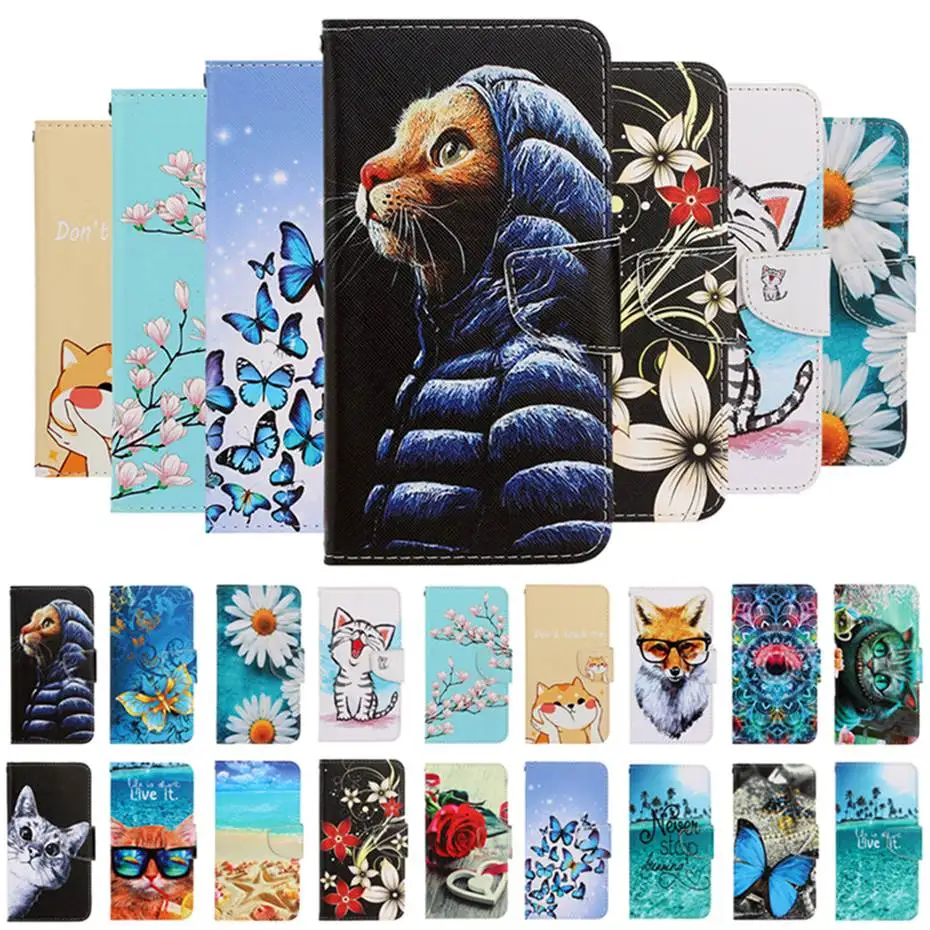 Pu Leather Painted Flip Case For Xiaomi Redmi Note 10 9T 8T 8 7 Pro ...