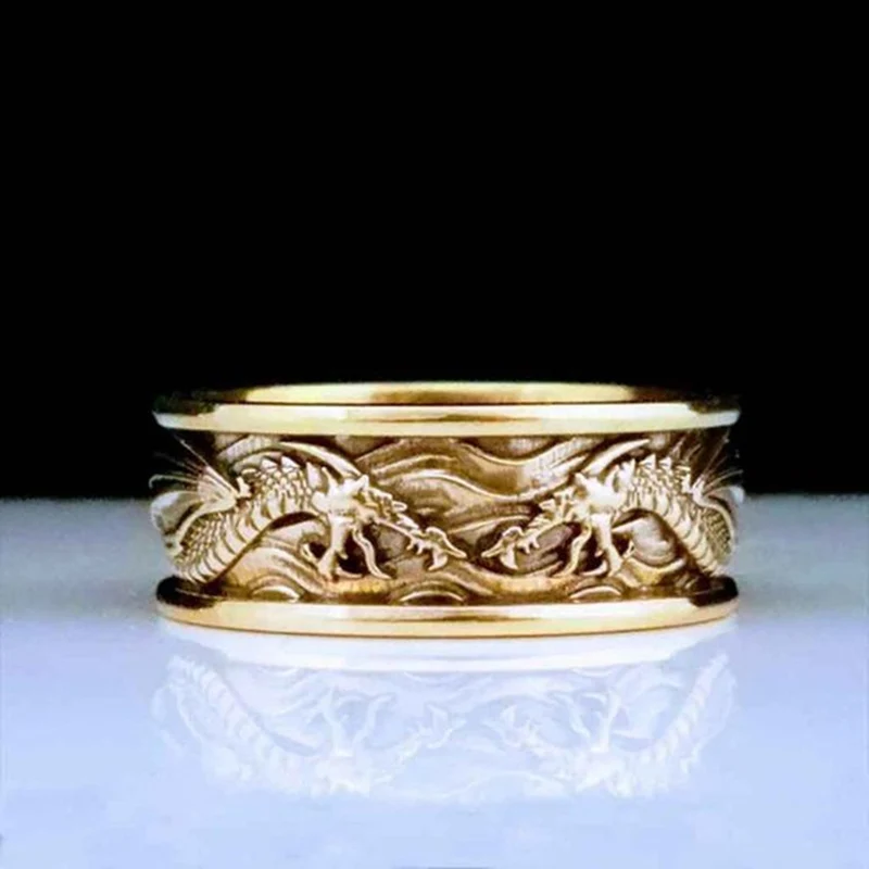 Western Dragon Band Ring