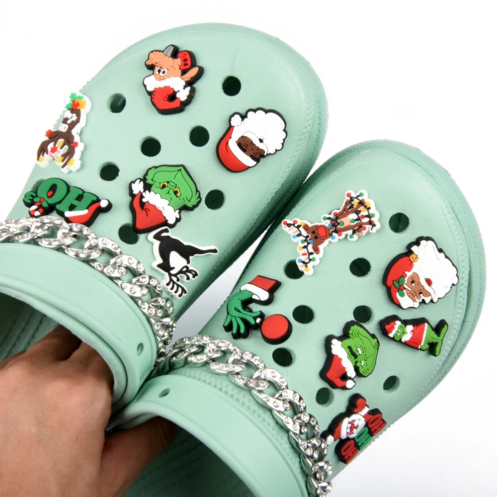 New Arrival Merry Christmas Tree Croc Charms Accessories DIY Cartoon ...