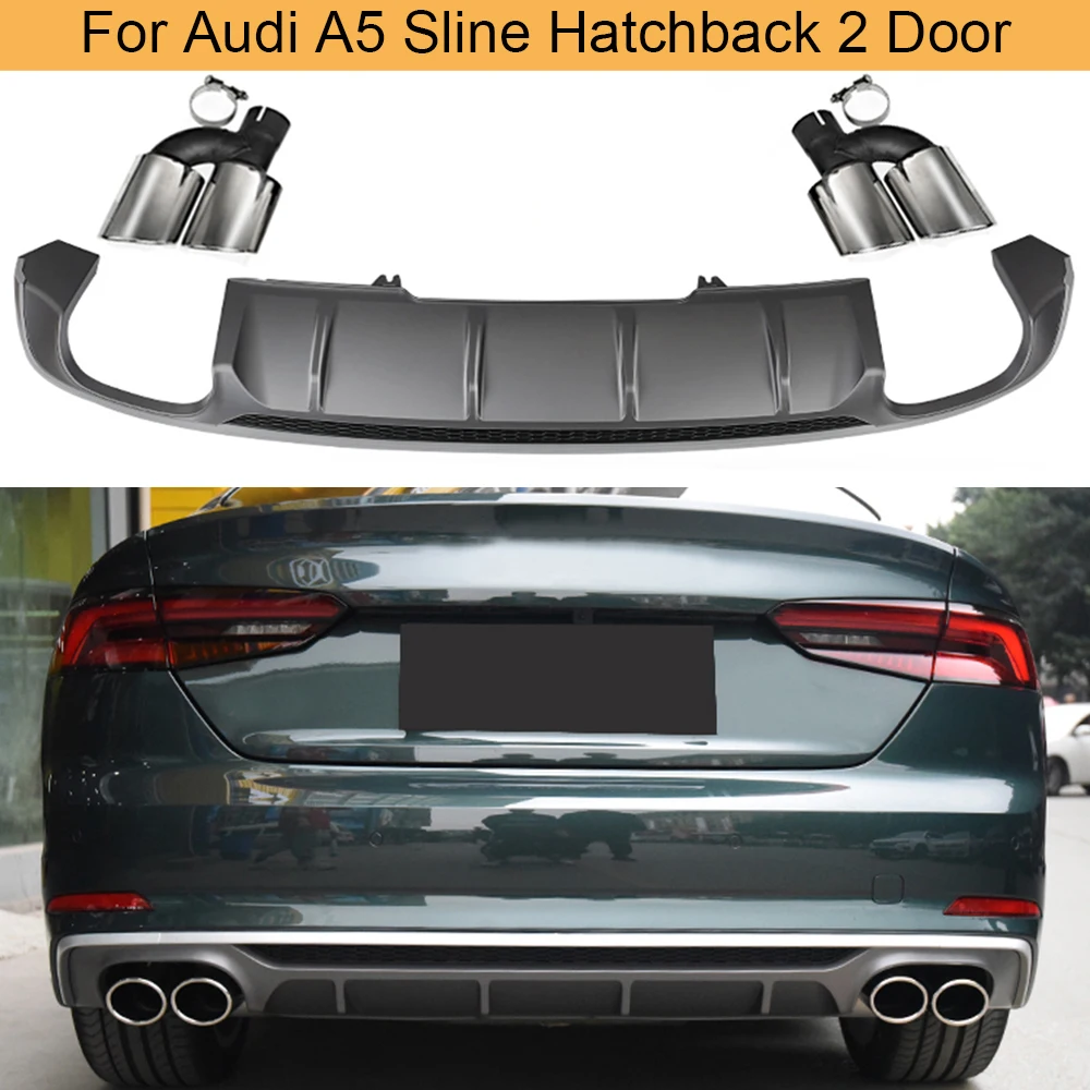 Car Rear Bumper Diffuser Lip Spoiler For Audi A5 Sline Hatchback 2 Door ...