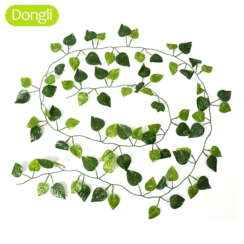 240cm Green Silk Artificial Hanging Ivy Leaf Garland Plants Vine Grape Leaves 1pcs Home Bathroom ...