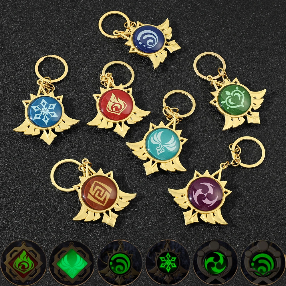 Game Genshin Impact Mondstadt Keychains Metal Jewelry Cosplay Key Chain ...
