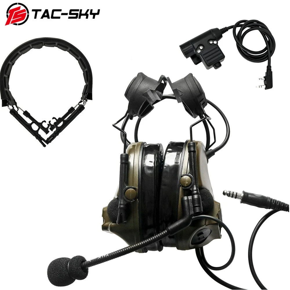 Tac-sky Comtac Iii Helmet Bracket Silicone Earmuffs Headset With Ptt ...