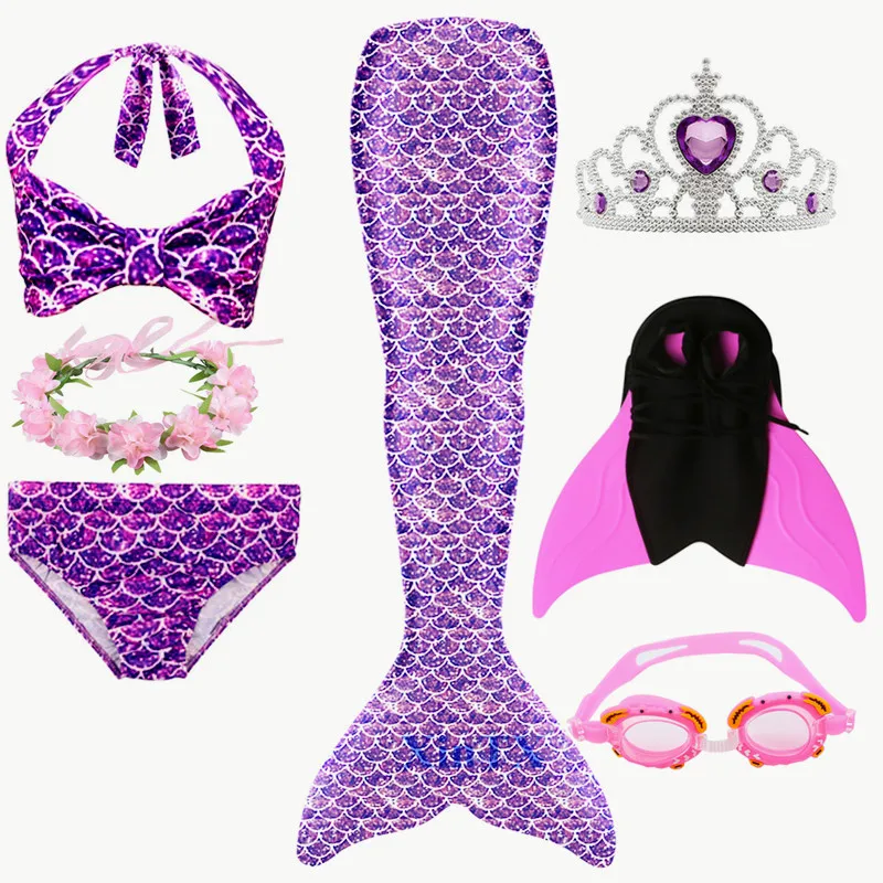 Girls Swimming Mermaid Tail Cosplay Mermaid Costume Swimsuit With ...