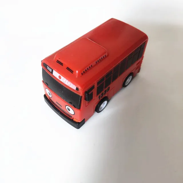 New 4pcs/set ko Toy the Little Bus Mini Plastic Pull Back Blue Tayo Red ...