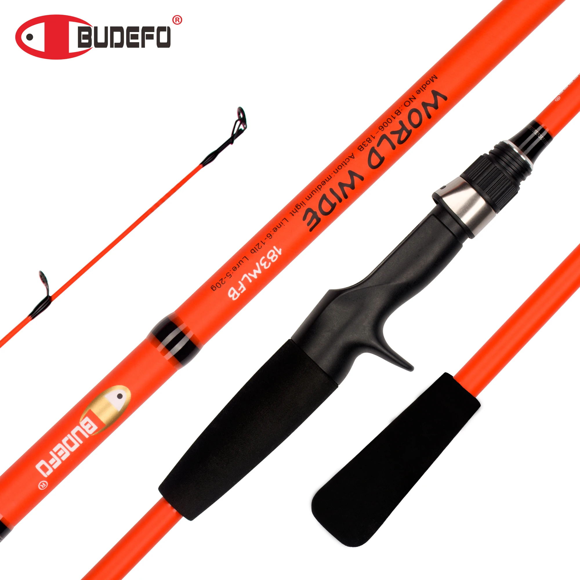 Budefo World Wide Casting Spinning Fishing Rod 1.8/1.83/2.1m Baitcasting Rod Eva Handle Lure ...