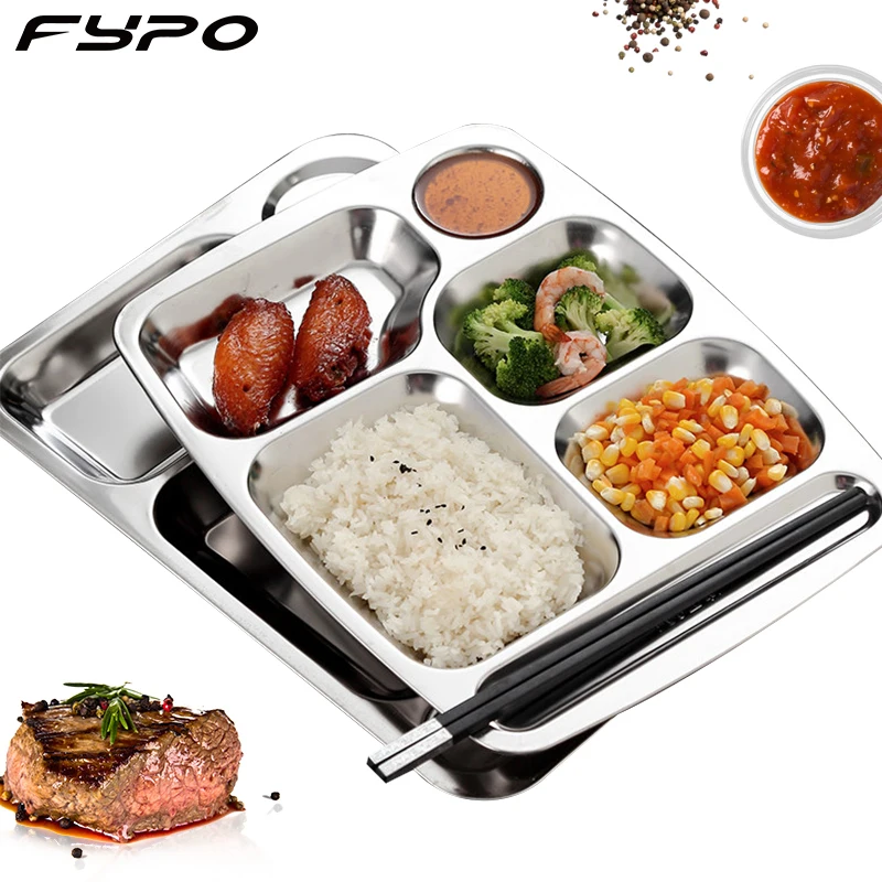Bandeja de acero inoxidable Tay para comida, bandeja dividida para ...