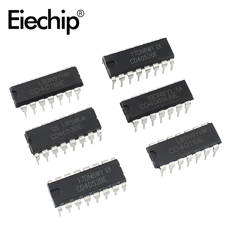 Chip IC CD4069 CD4011CD4052 CD4053 DIP paquete Logic IC, puertas e ...