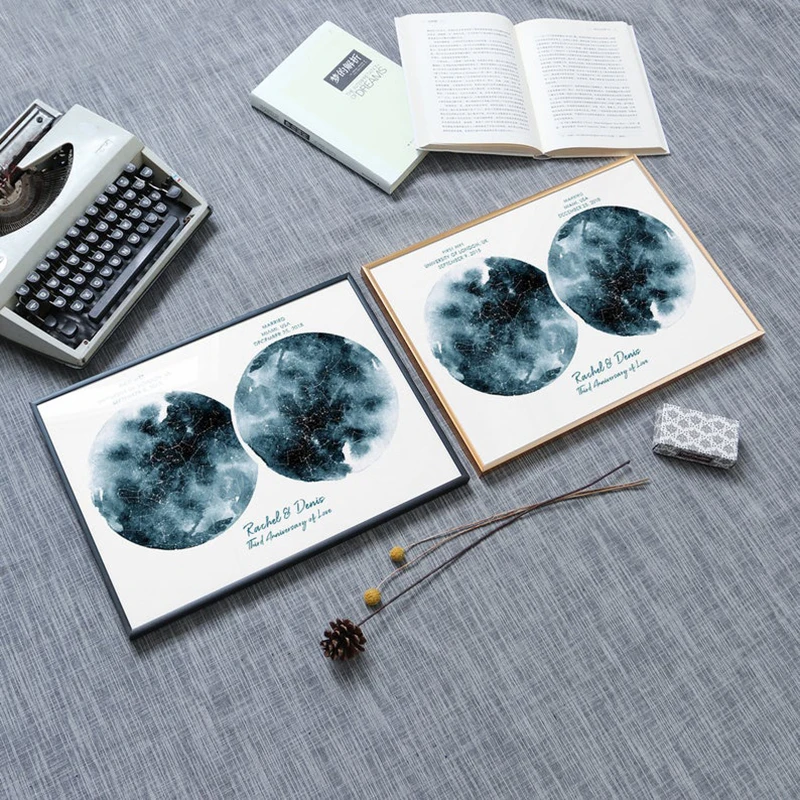 Digital star alignment constellation watercolor map with chosen zodiac ...