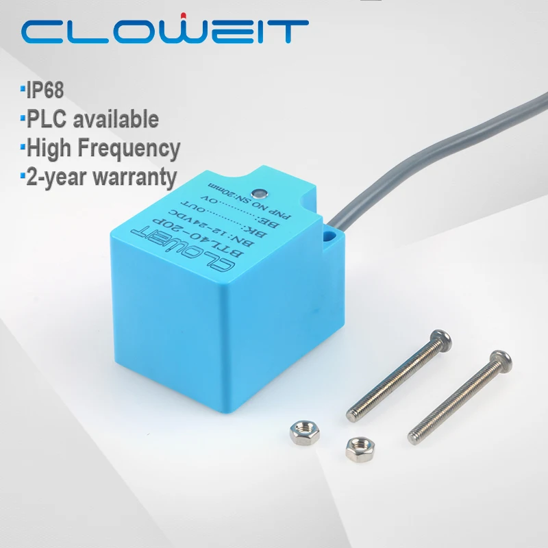 Cloweit IP68 오일 프루프 20mm 사각 유도 형 근접 센서 BTL40 PLC 제어 용|스위치| - AliExpress