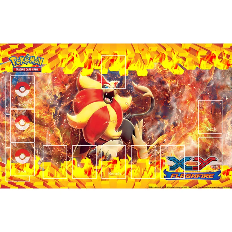 Takara Tomy Pokemon Playmat Mat TCG Acessories Pyroar Toys Flash Fire ...