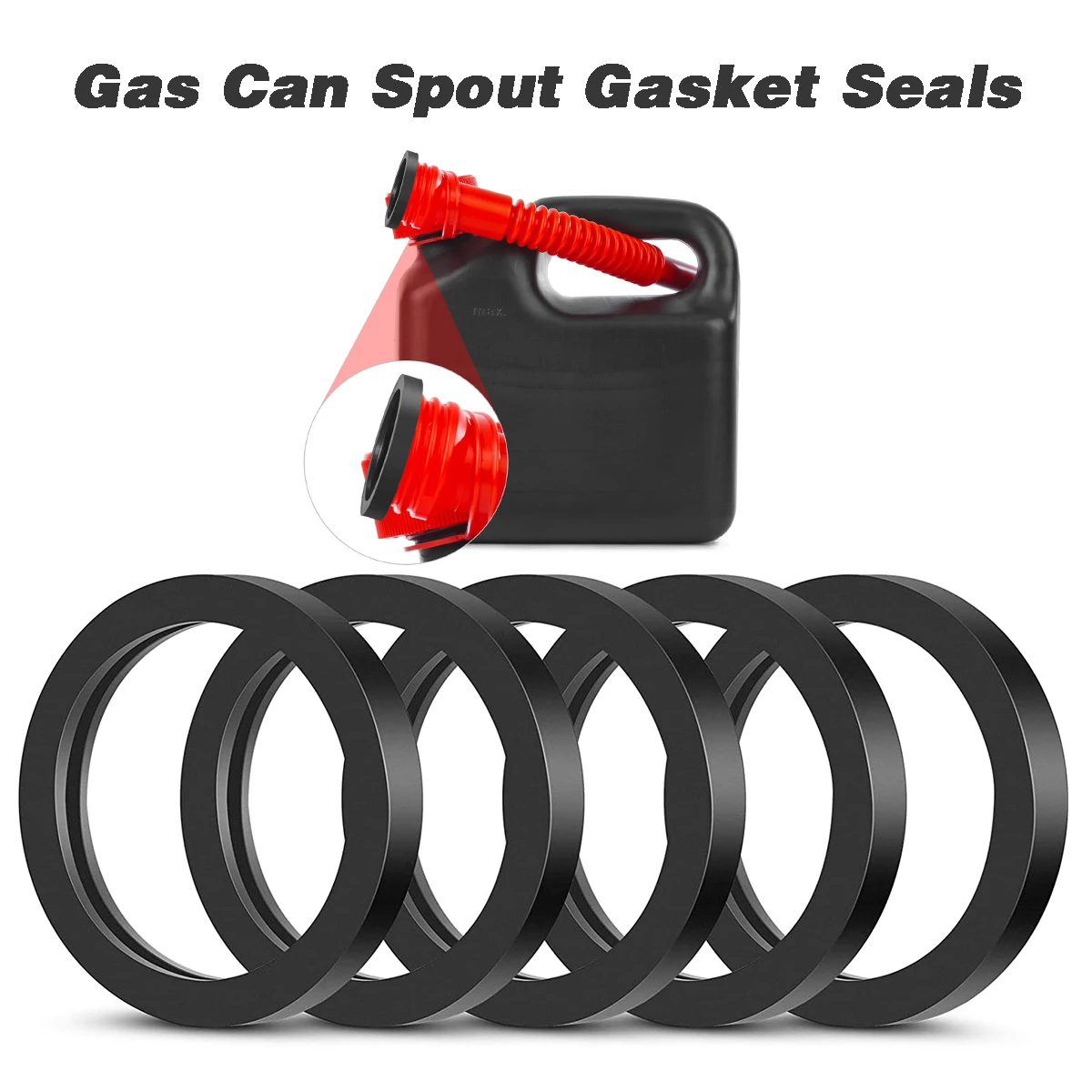 6 PCS Gas Can Spout Gasket Seals Rubber Black Ring Can Gaskets Fuel ...