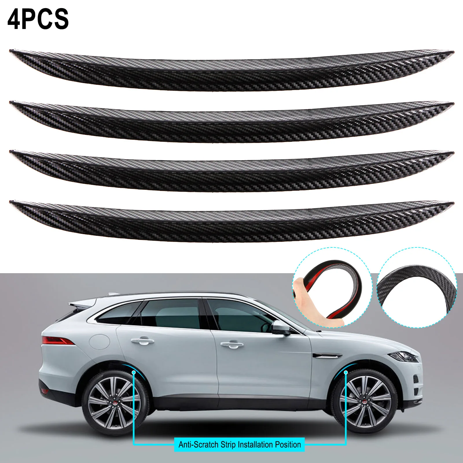 Carbon Fiber Wheel Eyebrow Arch Fender Flares Cover Trim Mudguards ...