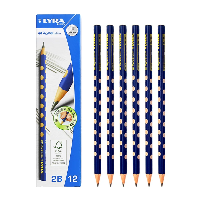 라이라 그루브 슬림 연필 삼각형 박스형 2b Hb 2h 등급 3 상자36 개 이름 필드 포함 어린이 선물 학교 용품표준 연필 Aliexpress