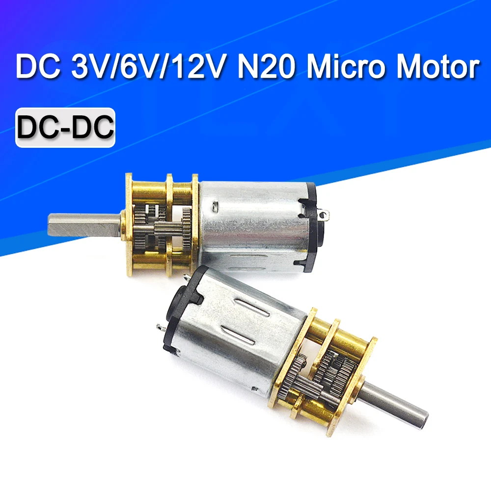 DC 3V/6V/12V N20 Mini Micro Metal Gear Motor with Gearwheel DC Motors ...
