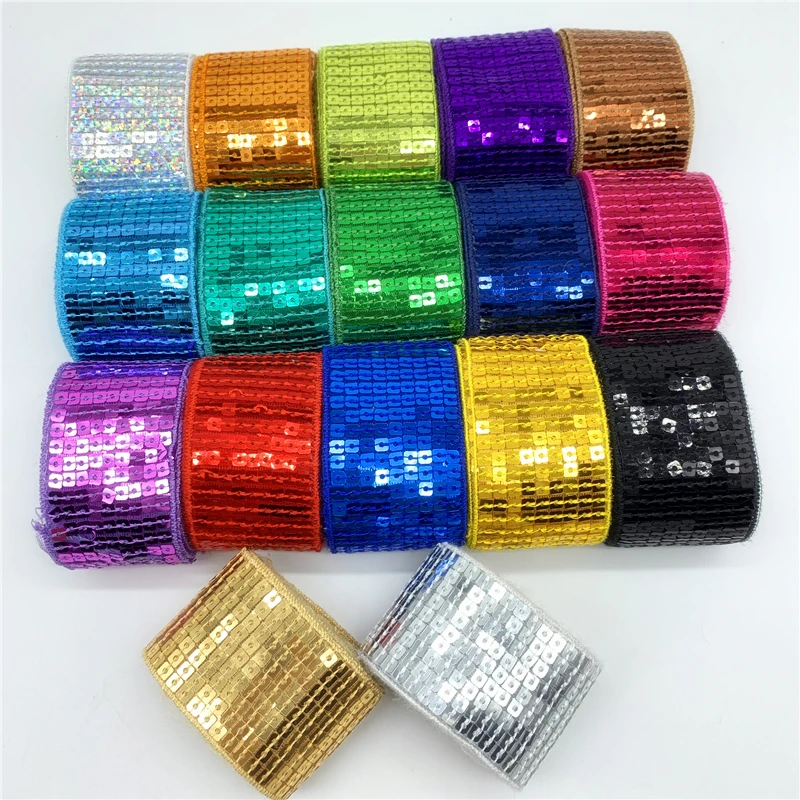 2yards-Lot-38mm-Colorful-Sequins-Ribbon-Lace-Trim-Sequin-Sewing-Fabric ...
